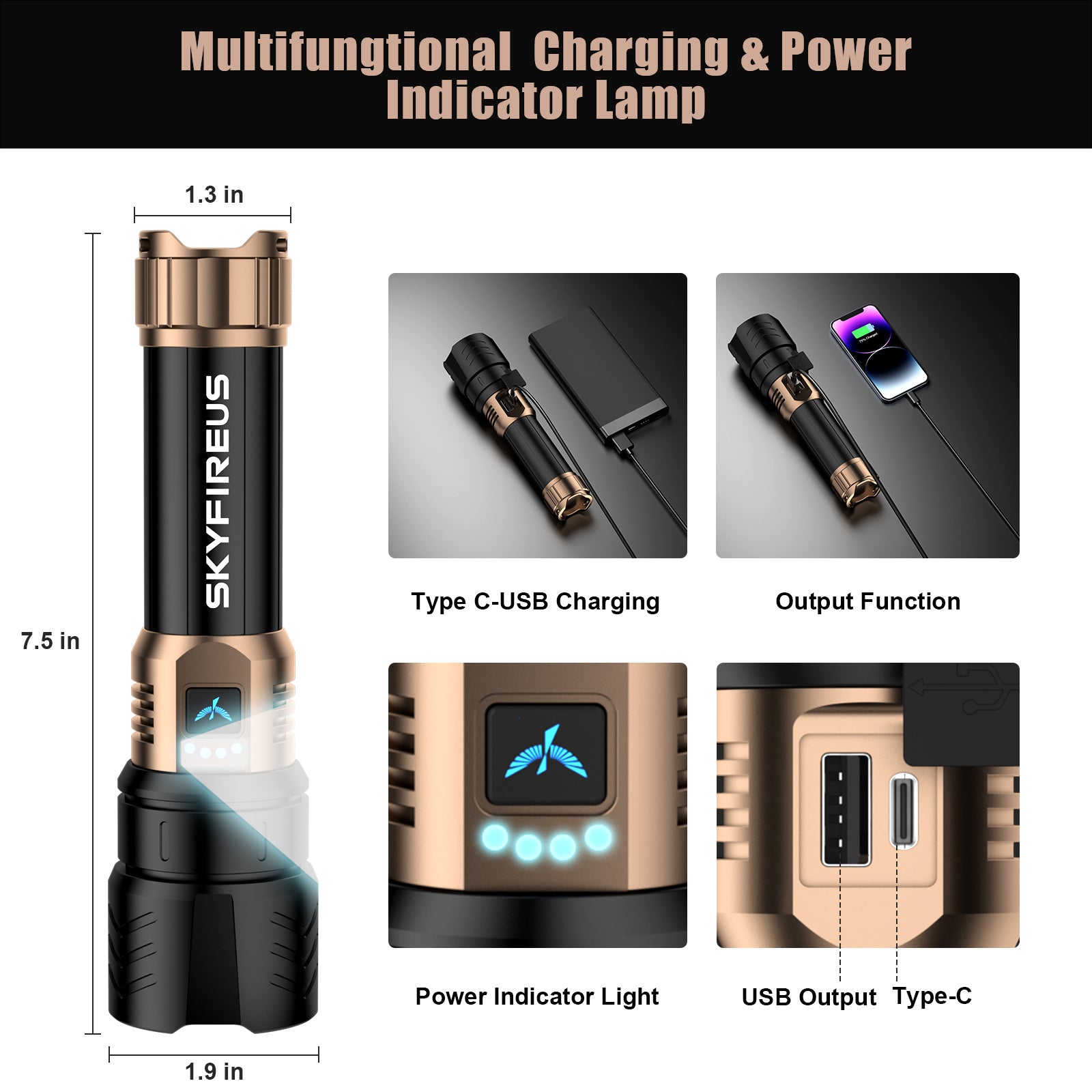 SKYFIRE Flashlight Store | Ultra-Bright, Rechargeable & Fire-Starting