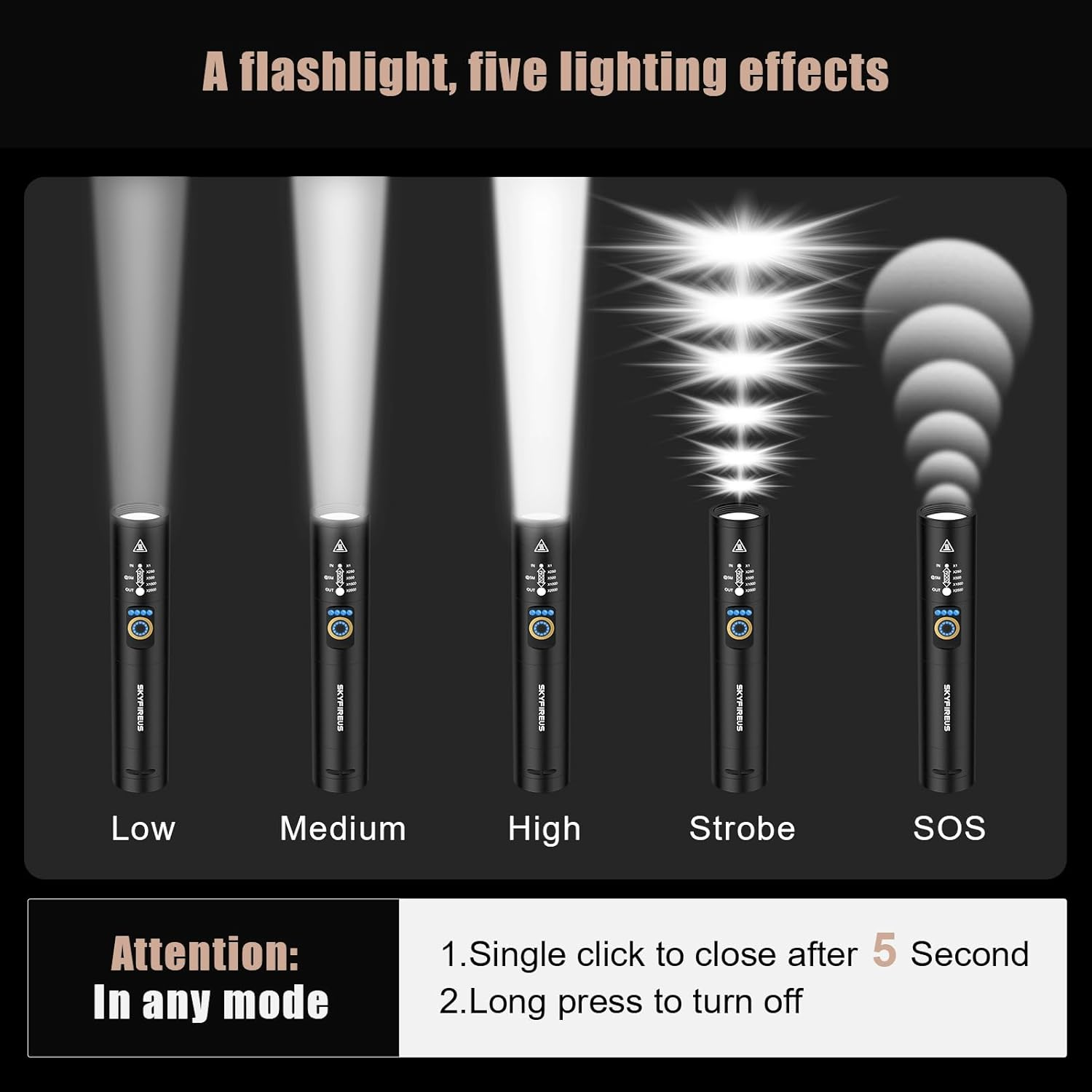 SKYFIRE Flashlight Store | Ultra-Bright, Rechargeable & Fire-Starting